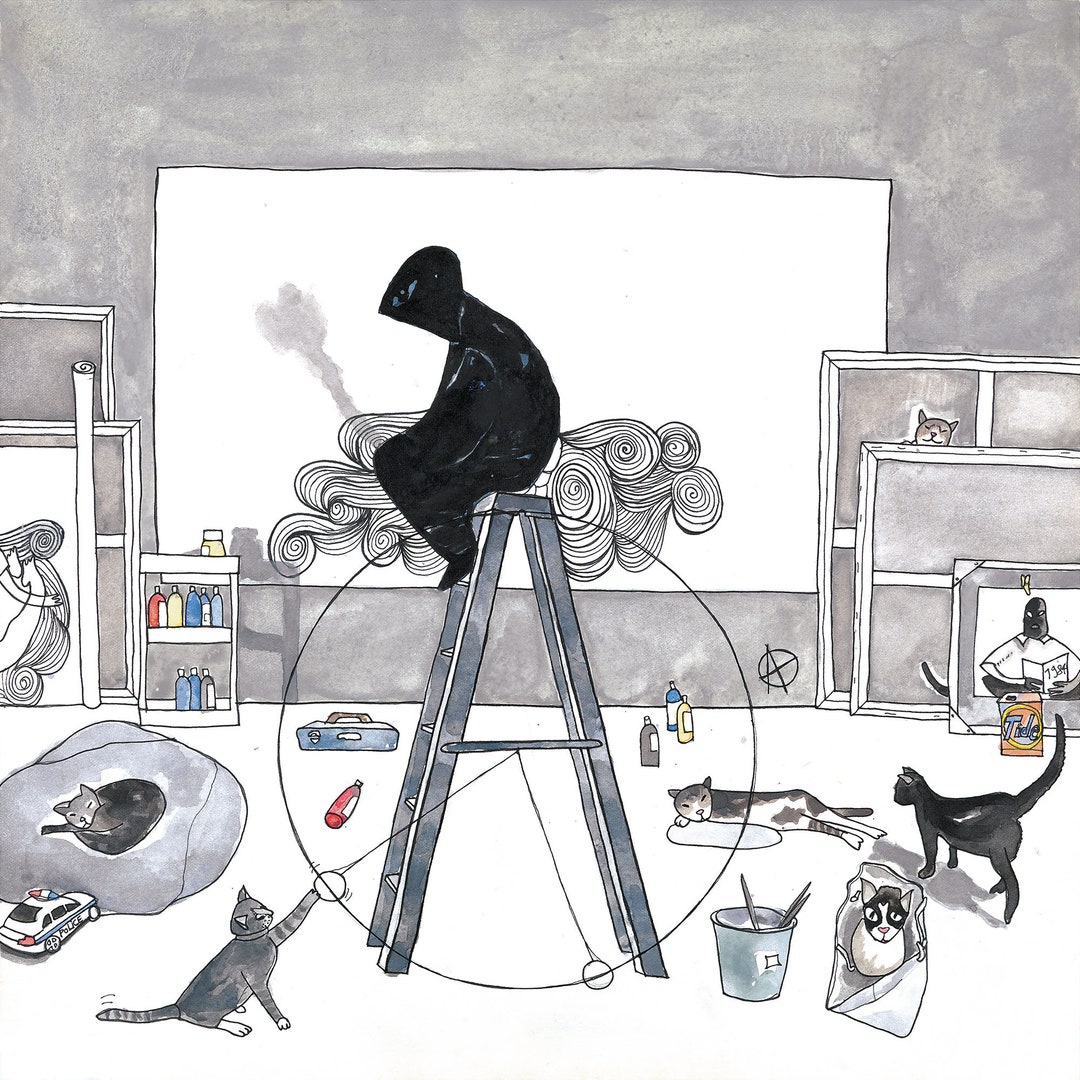 The Artist, Symbolic Art, Anarchy in Art, Cats in Art Print,minimal Art ...