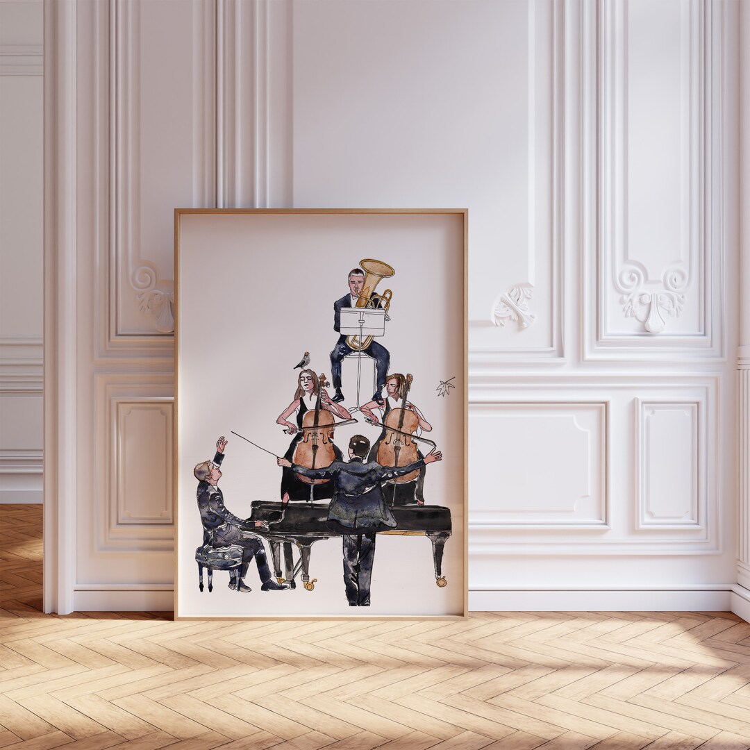 Surreal Orchestra Print , Classical Musicians Art Print, Gift for ...