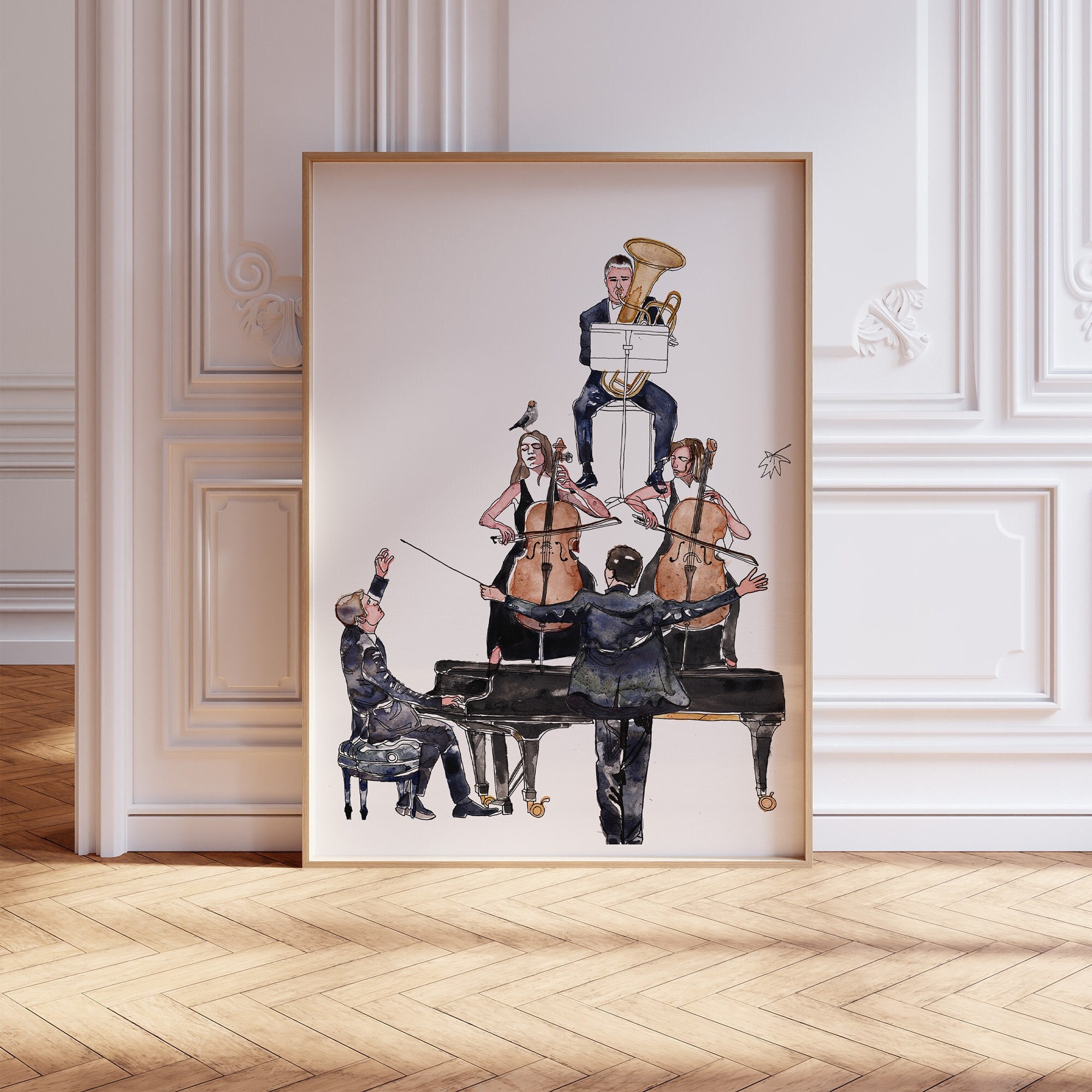 Surreal Orchestra Print , Classical Musicians Art Print, Gift for ...