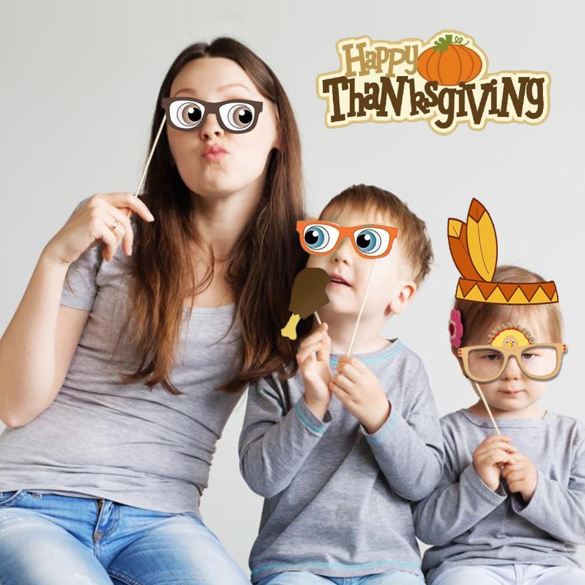 Thanksgiving Day Photo Booth Props Happy Thanksgiving Photo - Etsy