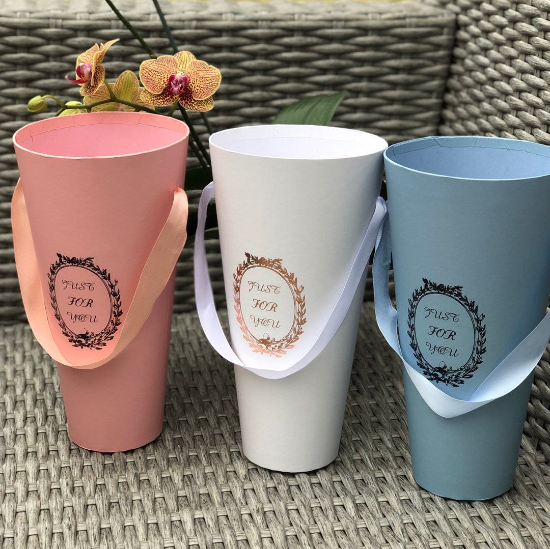 Premium Quality Cone Shape Flower Box, Floral Boxes,size 12x6x4, Pink ...