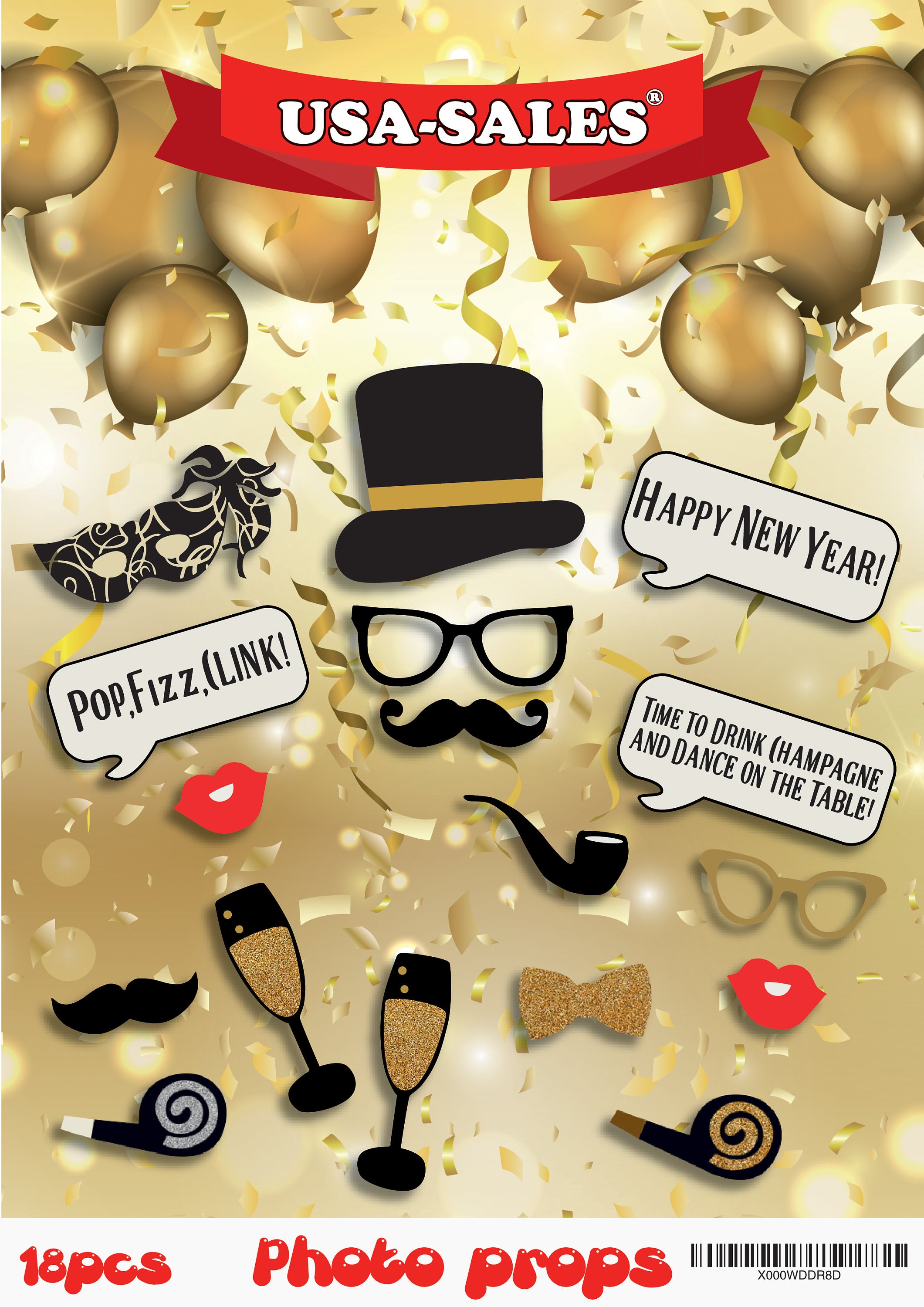 New Year Photo Booth Props Happy New Year Photo Booth Props - Etsy