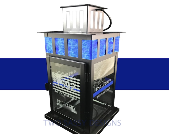 Thin Blue Line Lantern, Police Officer Gift, Police Retirement, Police ...
