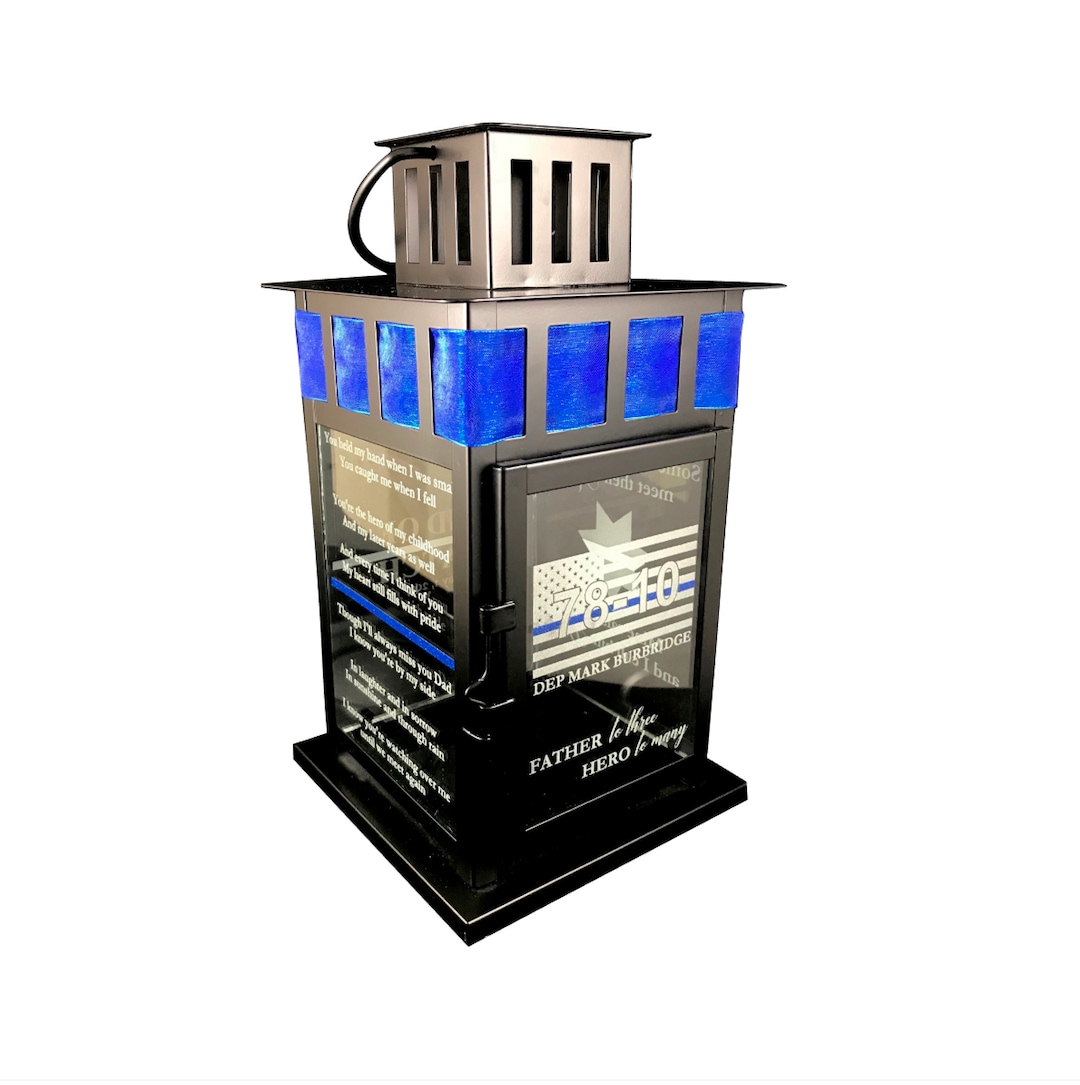 Police Memorial Lantern, Fallen Police Officer Gift, Memorial Lantern ...