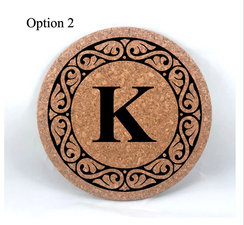 Monogram Trivets Laser Engraved Cork Trivets Monogram Hot - Etsy