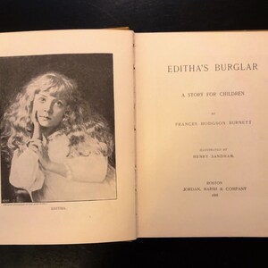 1888 EDITHA'S BURGLAR - A Story for Children by Frances Hodgson Burnett ...