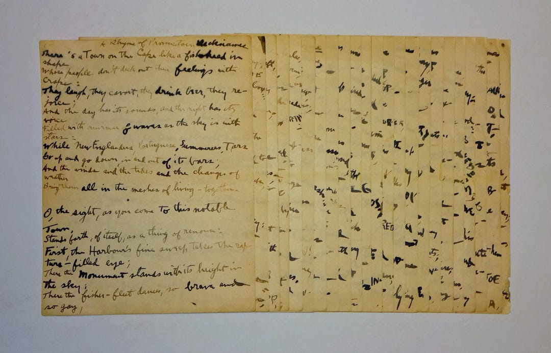 1946 HARRY KEMP Original Manuscript for "rhyme of Provincetown ...