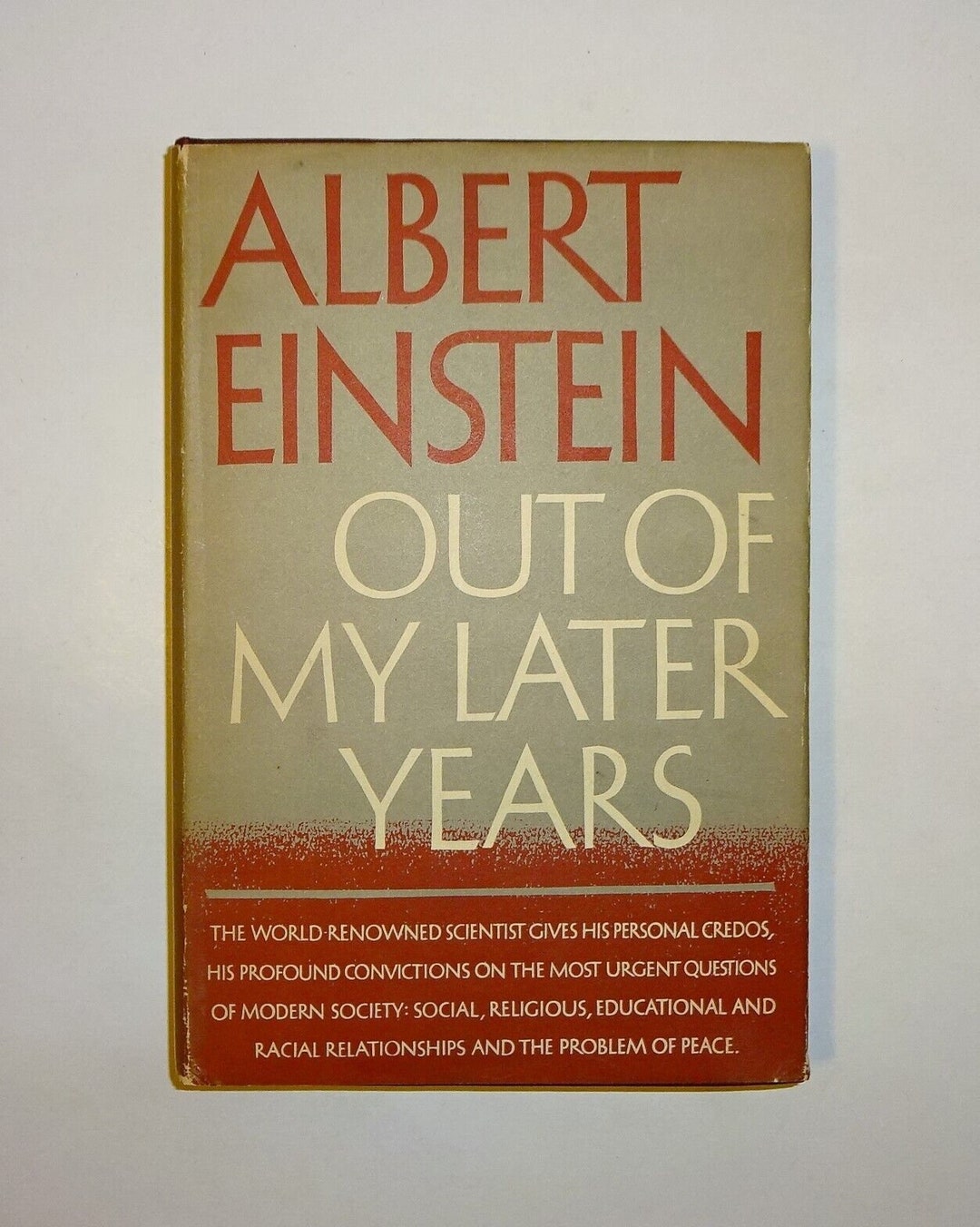 1950 Out of My Later Years by ALBERT EINSTEIN, 1st Edition, Dust Jacket ...