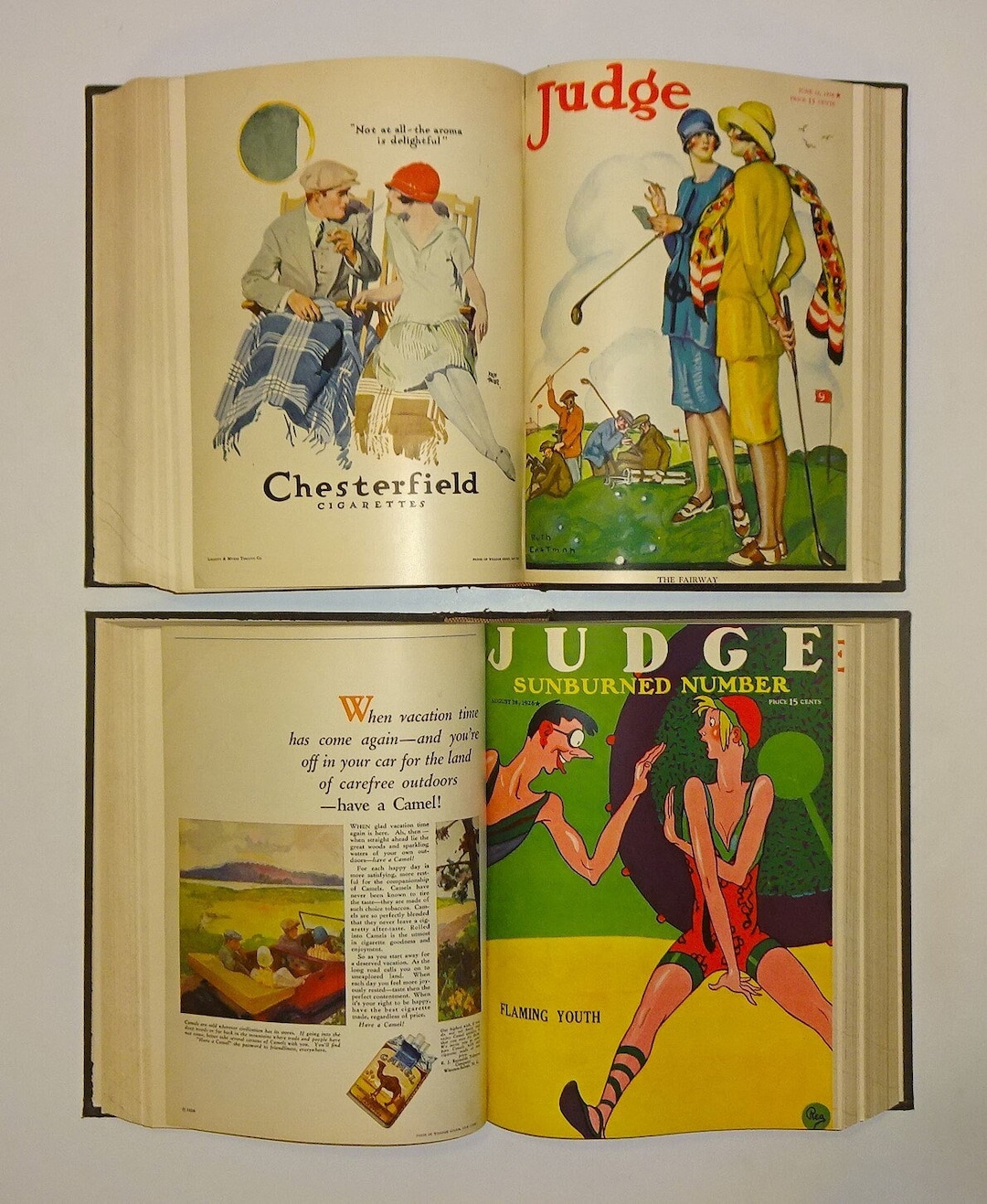 1926 JUDGE MAGAZINE ~ 52 Issues Bound in 2 Volumes, All Front & Back ...