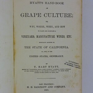 1867 Hyatt's Hand-book of GRAPE CULTURE by T. Hart Hyatt, 1st Edition ...