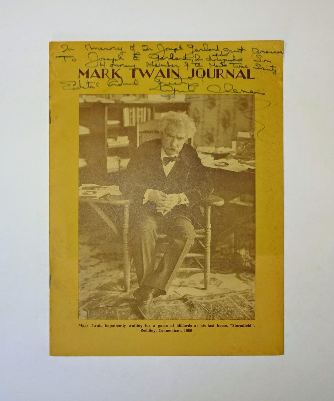1974 Mark Twain Journal - SIGNED by Twain's Cousin CYRIL CLEMENS, Twain ...