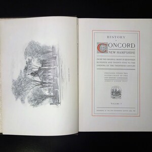 1903 HISTORY OF CONCORD New Hampshire 1725-1900, Large Color Map, 2 ...
