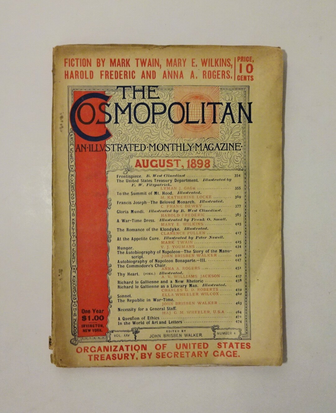 August 1898 the Cosmopolitan Magazine, MARK TWAIN Story Illustrated by ...