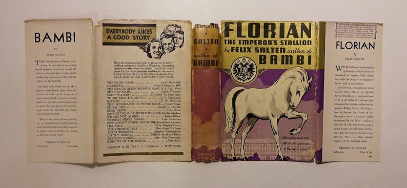 1934 Florian ~ the Emperor's Stallion by FELIX SALTEN, Dust Jacket ...