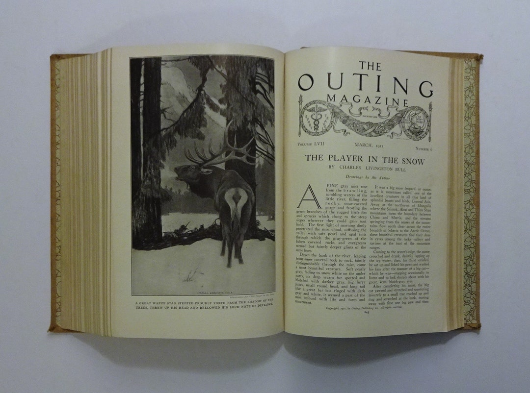 1910-11 the Outing Magazine, Bound Volume of 6 Issues, Football WALTER ...