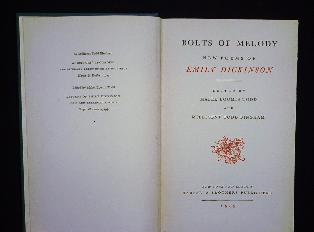 1945 Bolts of Melody New Poems of EMILY DICKINSON, Facsimile ...