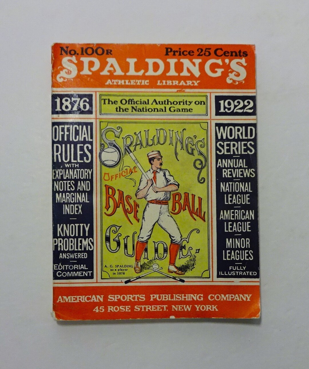 1922 Spalding's Baseball Guide, BABE RUTH Ty Cobb Rogers Hornsby World ...