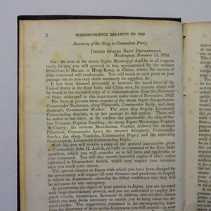 1855 COMMODORE MATTHEW PERRY ~ Correspondence Relative to the Naval ...