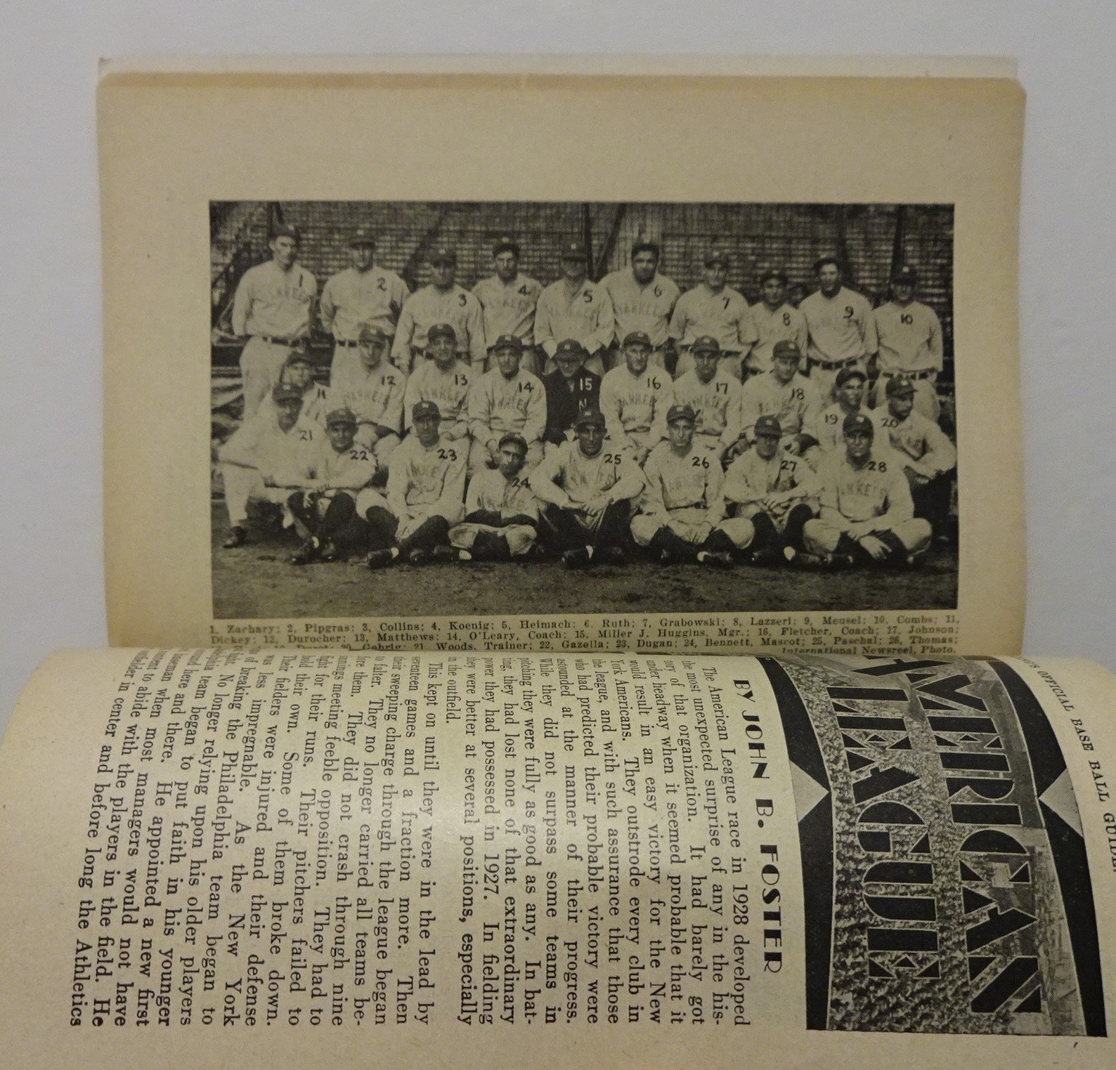 1929 Spalding's Baseball Guide, BABE RUTH Lou Gehrig Rogers Hornsby ...