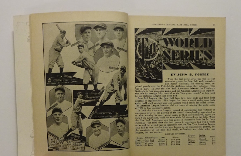 1929 Spalding's Baseball Guide, BABE RUTH Lou Gehrig Rogers Hornsby ...