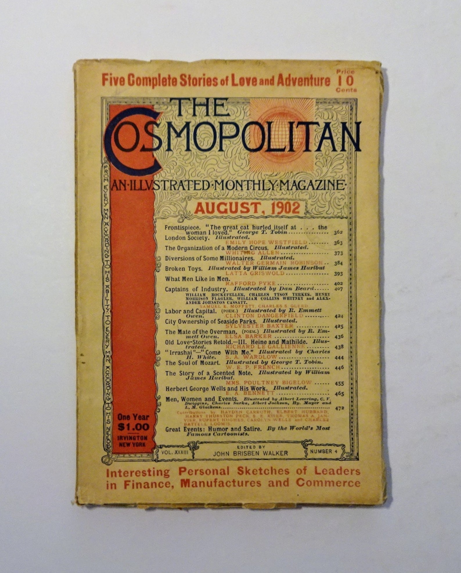 August 1902 THE COSMOPOLITAN Magazine, CIRCUS Article With Photographs ...