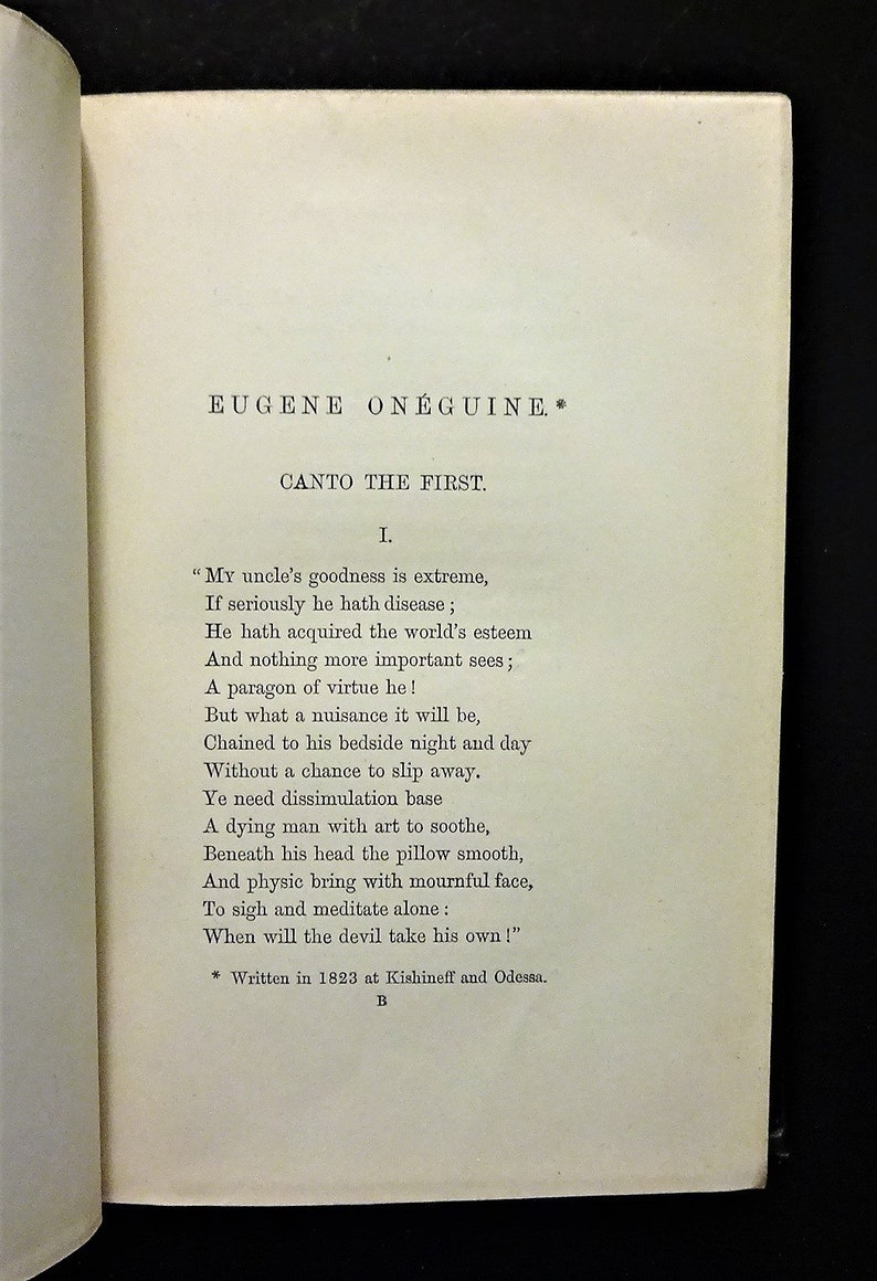 1881 Eugene Oneguine A Romance of Russian Life in Verse by | Etsy
