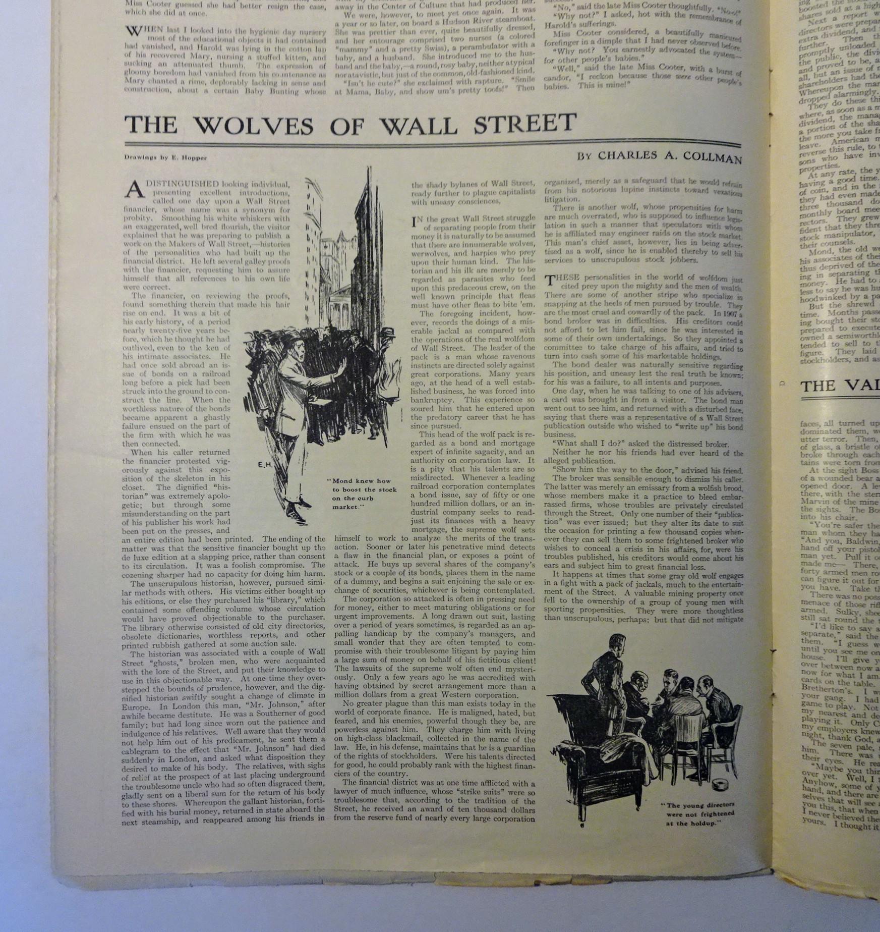 1914 the WOLVES of WALL STREET by Charles A. Collman in "sunday ...