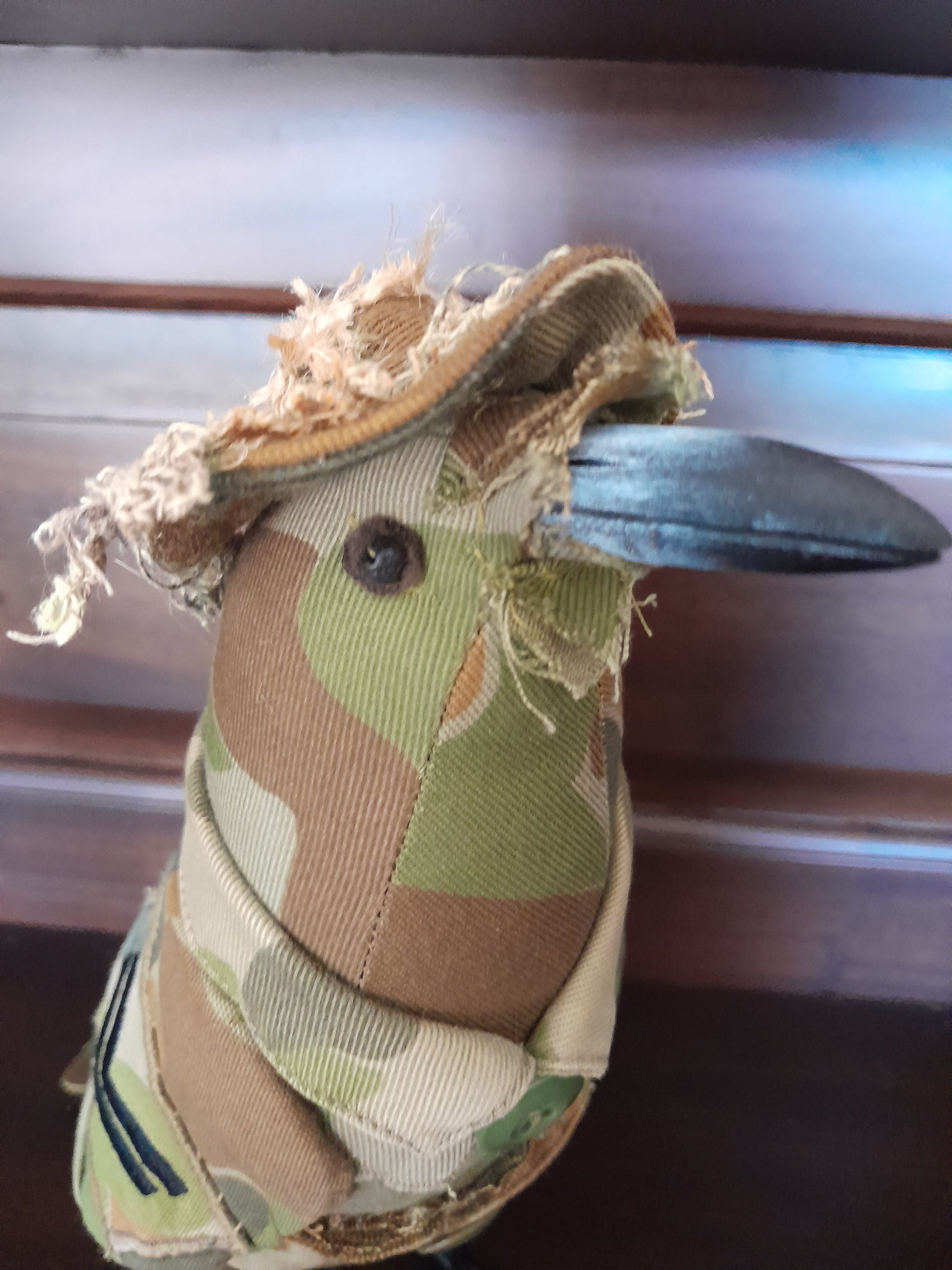Soldier Bird Sculpture: Australian Army Textile Corvid, Camouflage ...