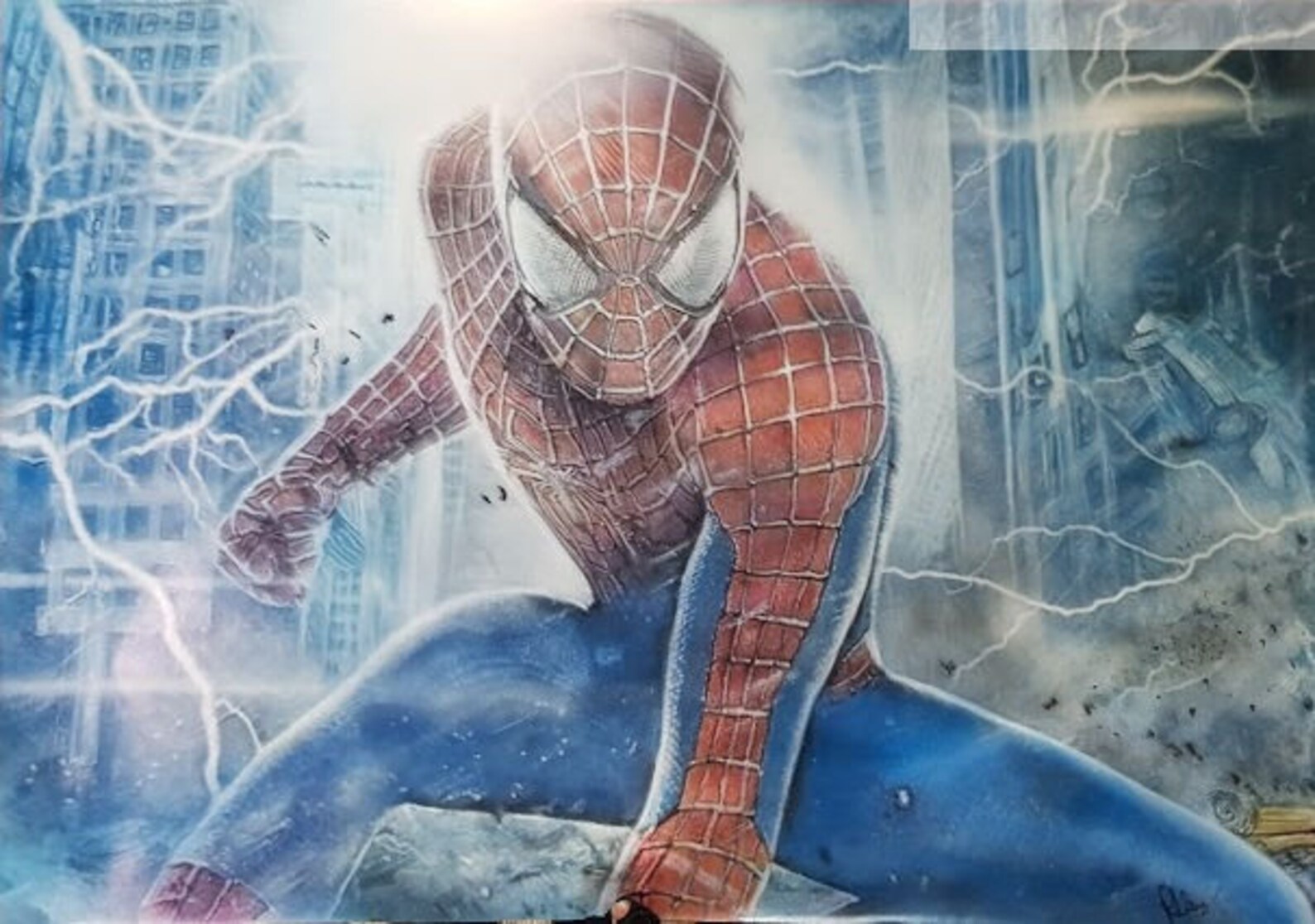 Spiderman Airbrushed on Poster Paper size 39.2 Inches X 27.5 - Etsy UK