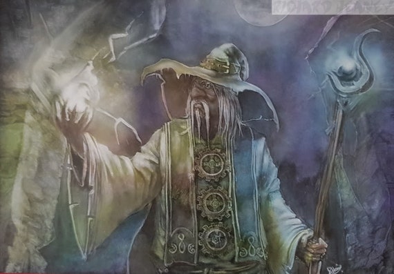 Print of Wizard From Original Artwork. | Etsy