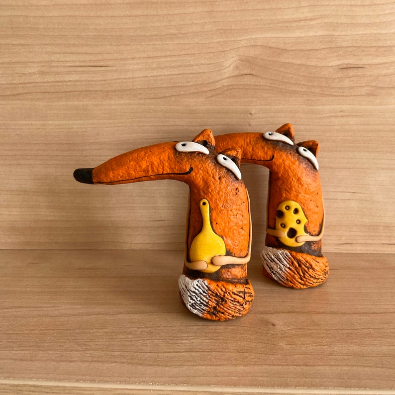 Fox fox figurine fox statuette fox decor paper mache | Etsy