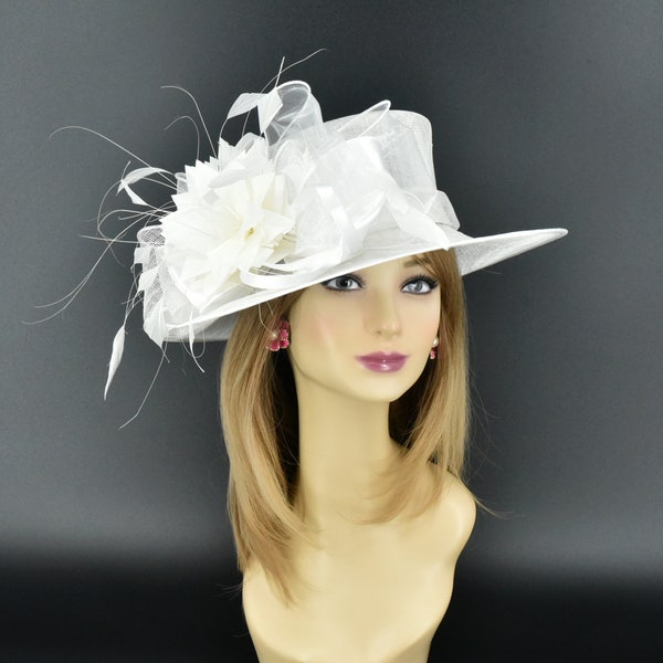White Derby Hat - Etsy