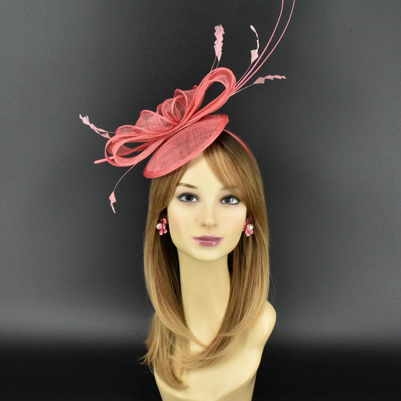 Coral Pink Fascinator Hats - Etsy