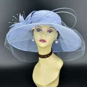 M489V ( Periwinkle Hat )kentucky Derby Hat, Church Hat, Wedding Hat ...