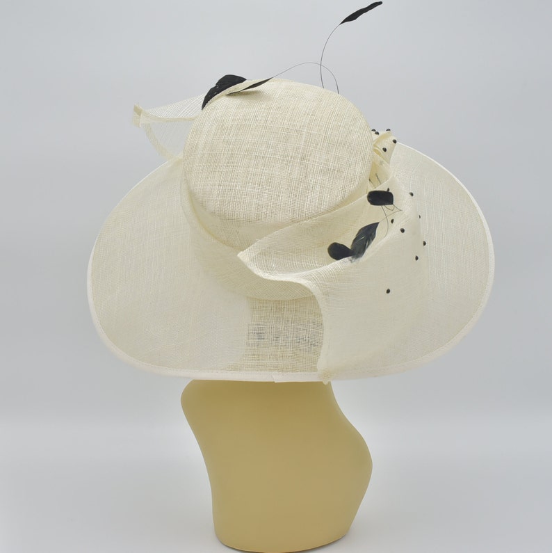 M03 Ivory kentucky Derby Hat Church Hat Wedding Hat | Etsy
