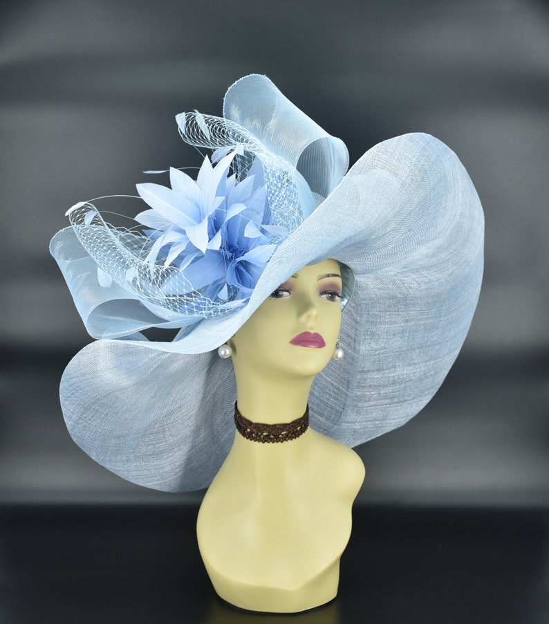 SD518 Powder Bluemore Colors Option Kentucky Derby Hat - Etsy