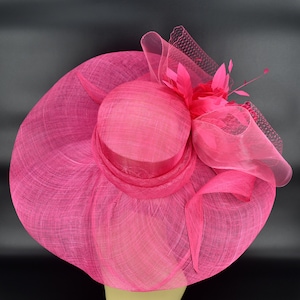 SD518 ( Hot Pink +more Colors Option) 8” Jumbo Wide Brim Kentucky Derby ...