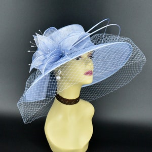 M489V ( Periwinkle Hat )kentucky Derby Hat, Church Hat, Wedding Hat ...