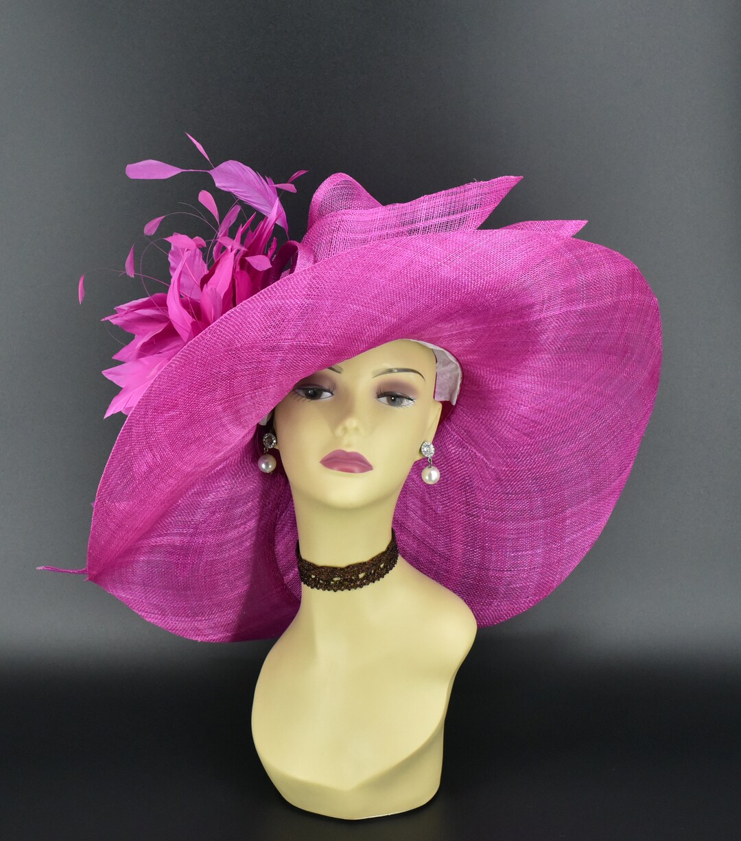 M22019F ( Fuchsia Hat ) Kentucky Derby Hat Church Hat Wedding Hat Tea ...