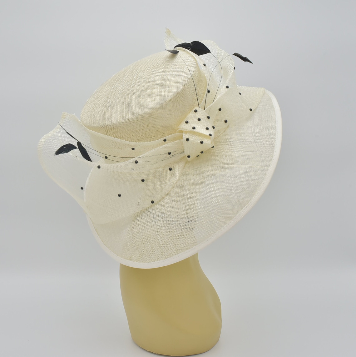 M03 Ivory kentucky Derby Hat Church Hat Wedding Hat | Etsy