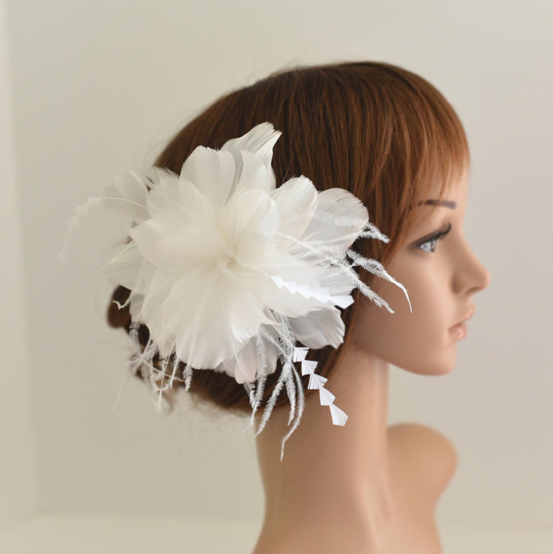 30a(white) Wedding Fascinator, Bridal Hair Comb,wedding Hair Comb ...