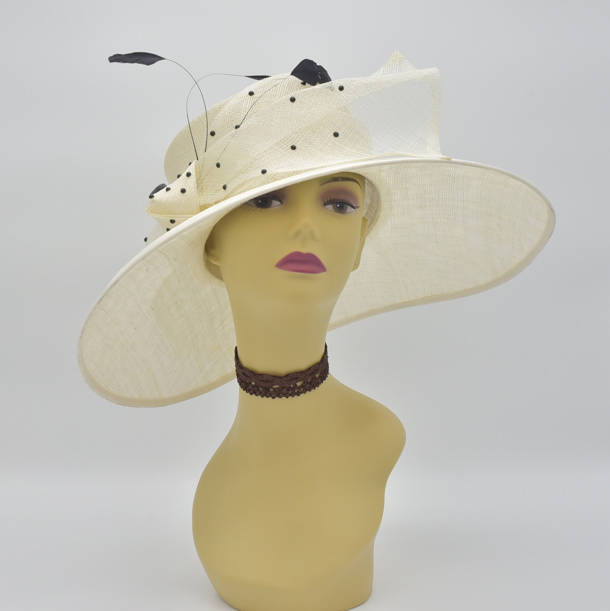 M03 Ivory kentucky Derby Hat Church Hat Wedding Hat - Etsy