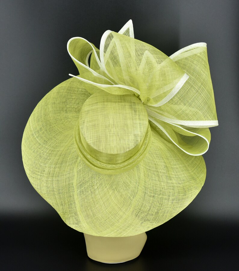 SD28A Lime Green White Hat Kentucky Derby Hat Church Hat - Etsy