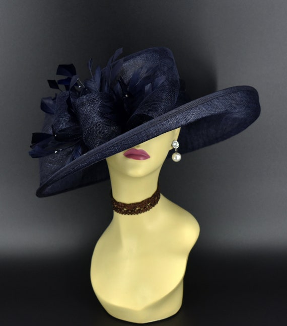 Dark navy wedding hat store