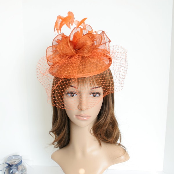 Orange Fascinator - Etsy