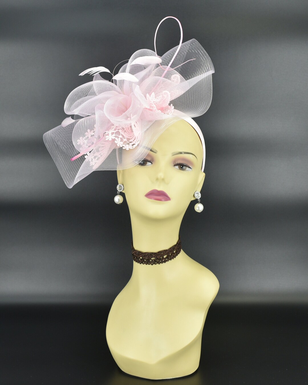 MF6190( Light Pink ) Kentucky Derby Wedding Tea Party Sinamay W 7" Wide ...