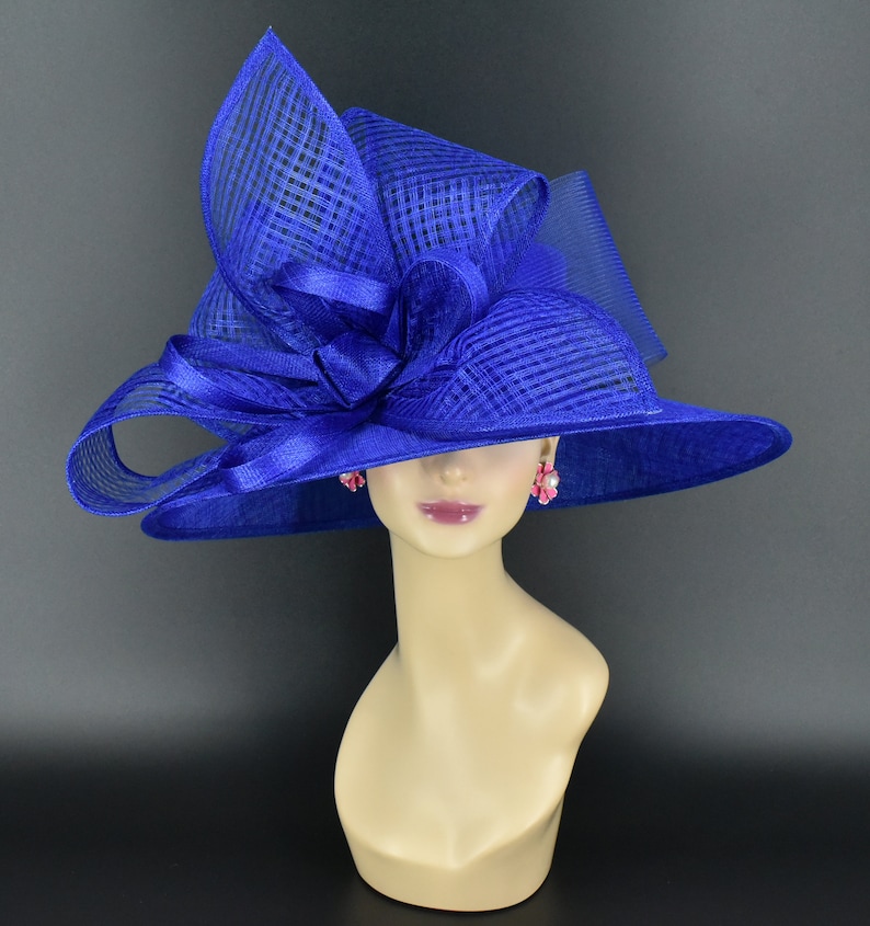 M22021( Royal Blue ) Kentucky Derby Hat, Wedding Hat, Easter Hat, Royal ...