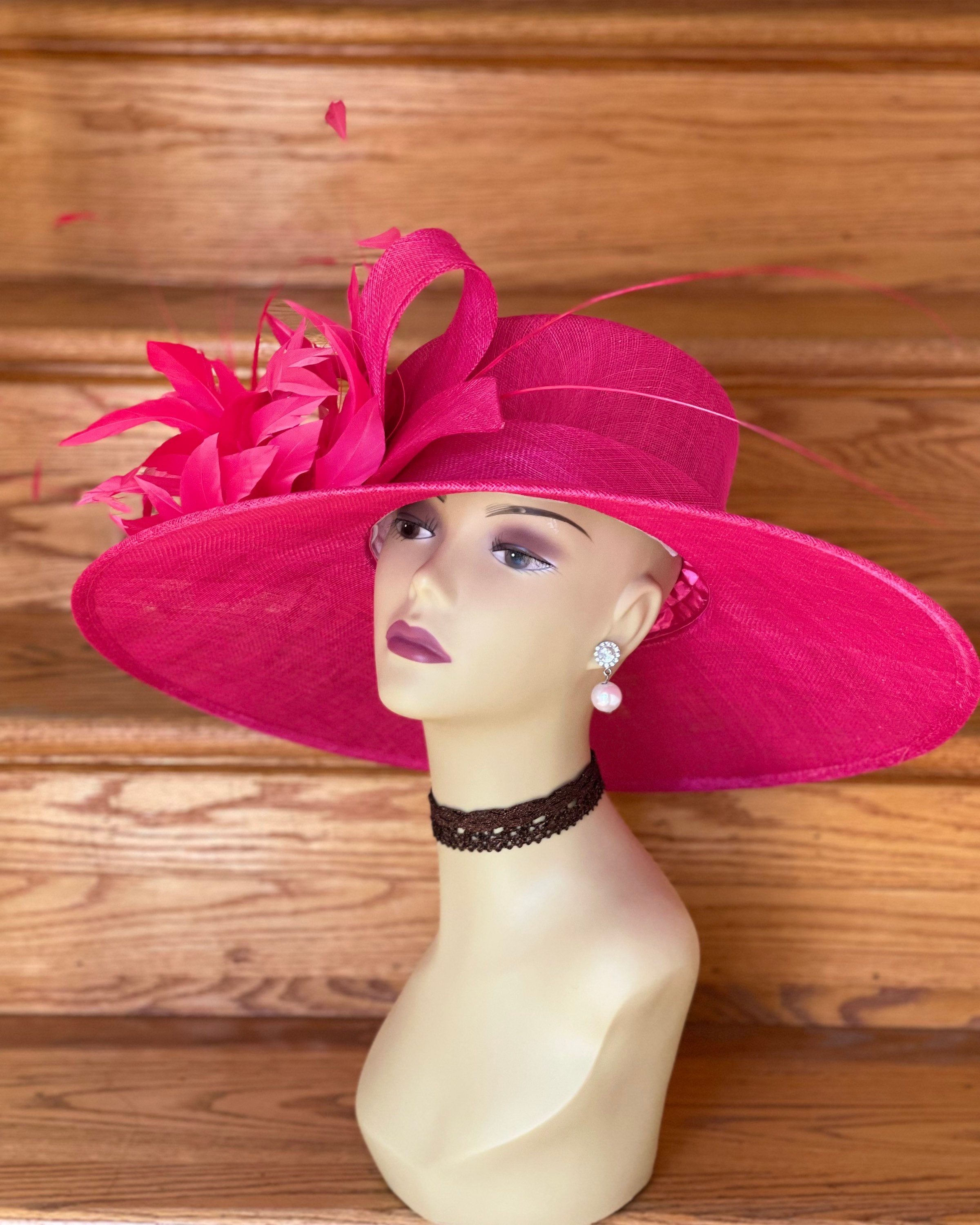 M936 Hot Pink Hat high Quality Kentucky Derby Hat Wedding - Etsy