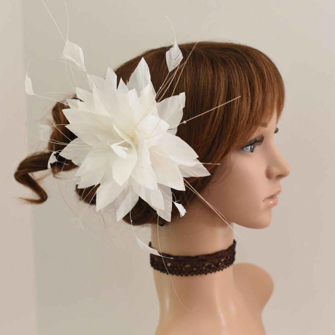 13A white Wedding Fascinator, Bridal Hair Comb, Wedding Hair Comb ...