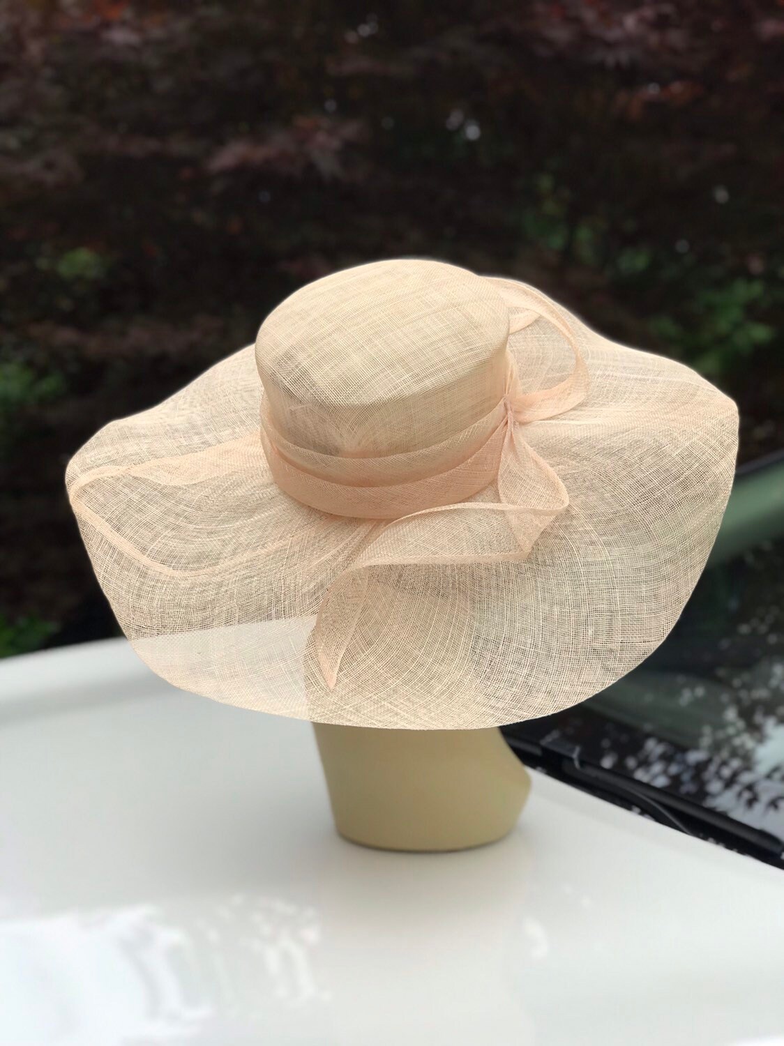 M509 (hat Base + 2 Extra Ribbons) Kentucky Derby Hat Base, Church Hat ...